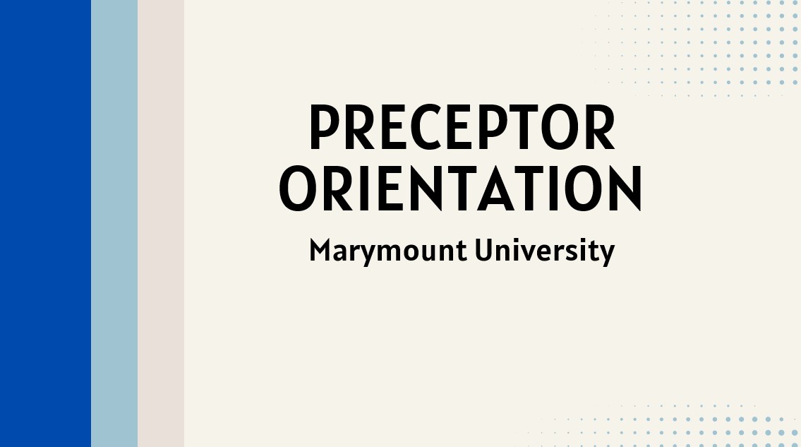 Clinical Faculty Orientation | Marymount University